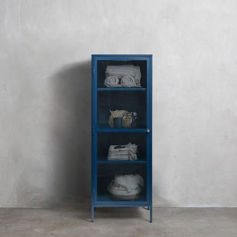 Rye Studio Brianne Modern Metal & Glass 63" Display Cabinet - On Sale - Overstock - 36391077